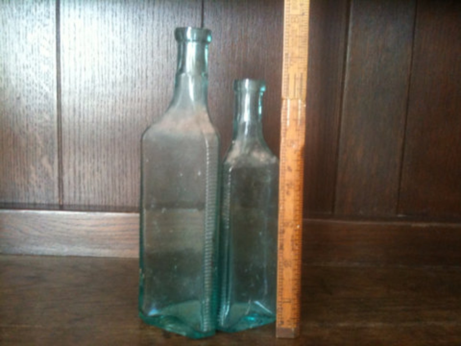 Vintage English triangle shaped glass bottles circa 1920's | Etsy