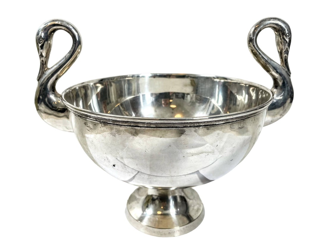 Vintage French Swan Neck Trophy Cup Tureen Dish Bowl Pot Display ...