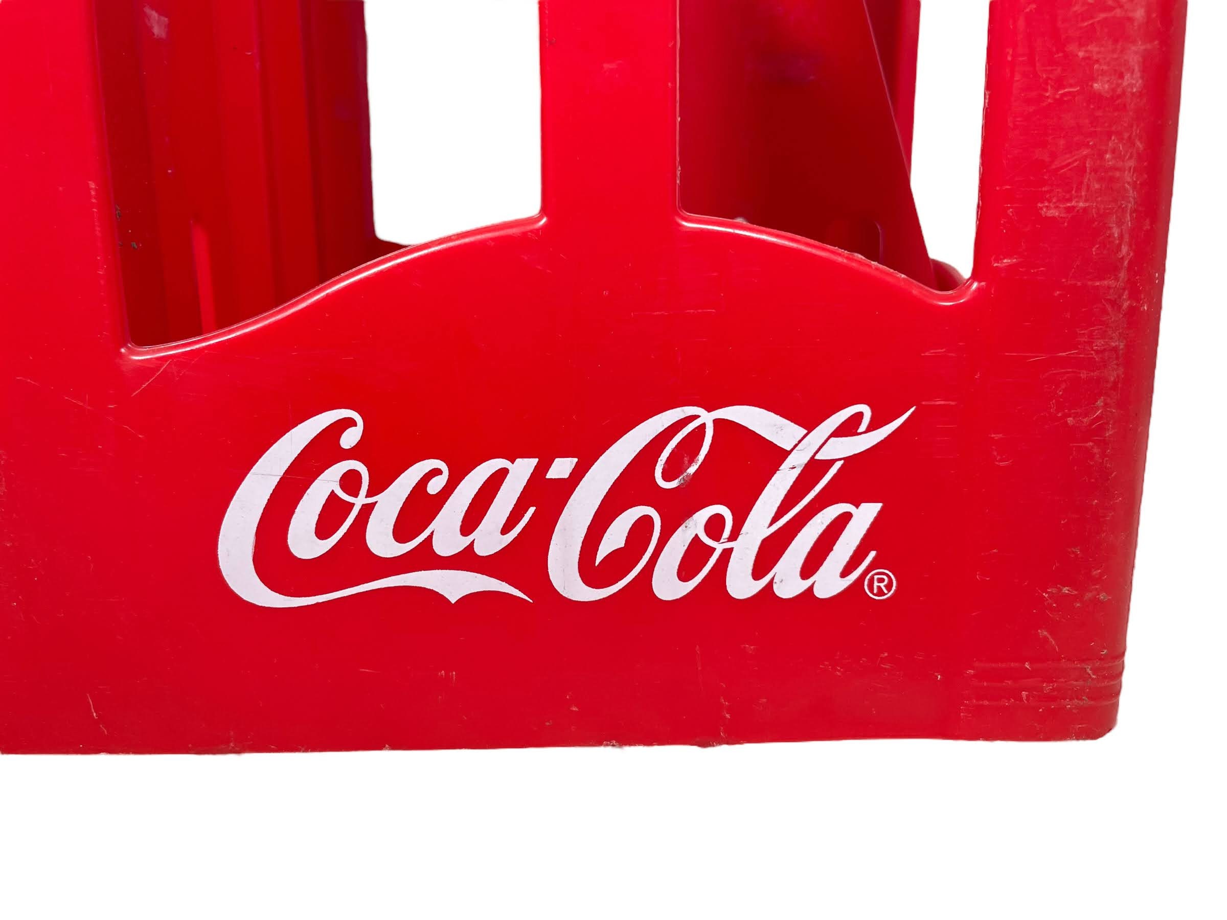 Vintage French Coca Cola Red Plastic 6 1.5l Bottle Crate Caddie Holder ...