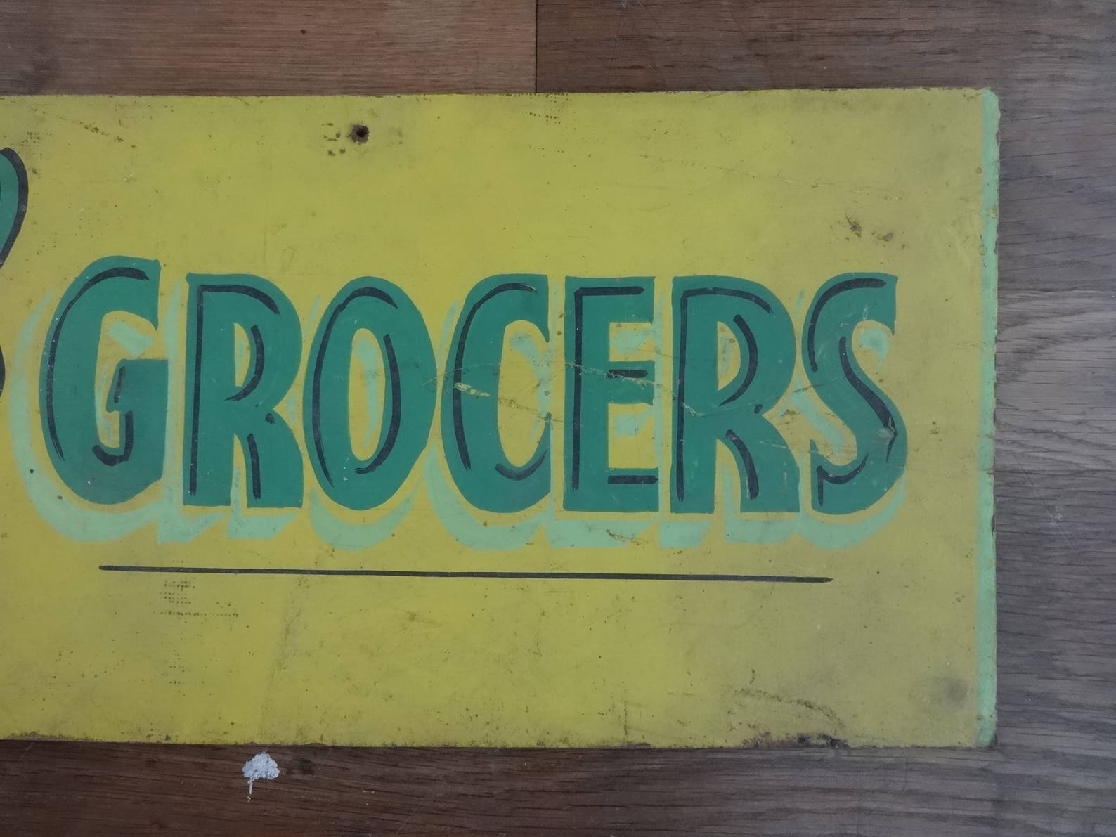 Vintage English Hand Painted the Real Grocers Shop Internal Retail Sign ...