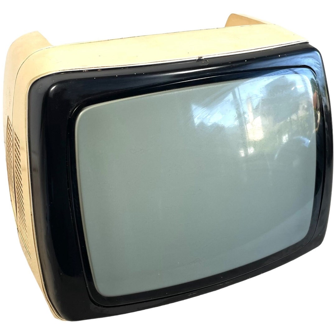 Vintage French Radiola Push Button Black and White Portable Television ...