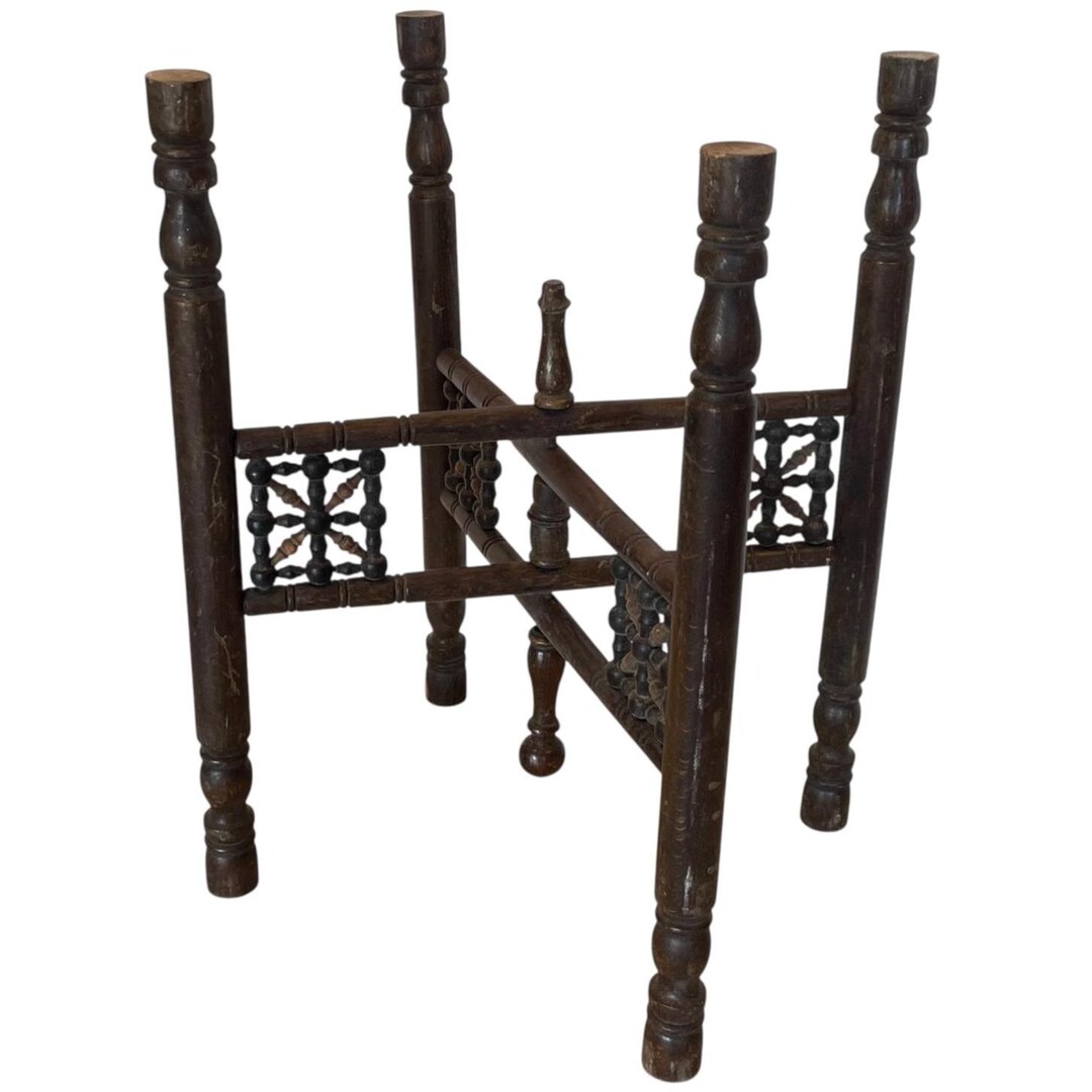 Vintage Medium Moroccan Arabian Wooden Folding Table Tray Legs Support ...
