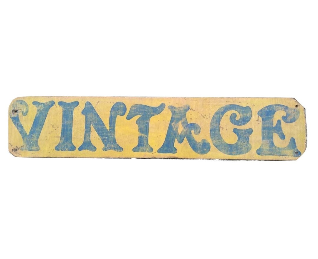 Vintage English Large VINTAGE Wooden Hand Painted Shop Sign Display ...