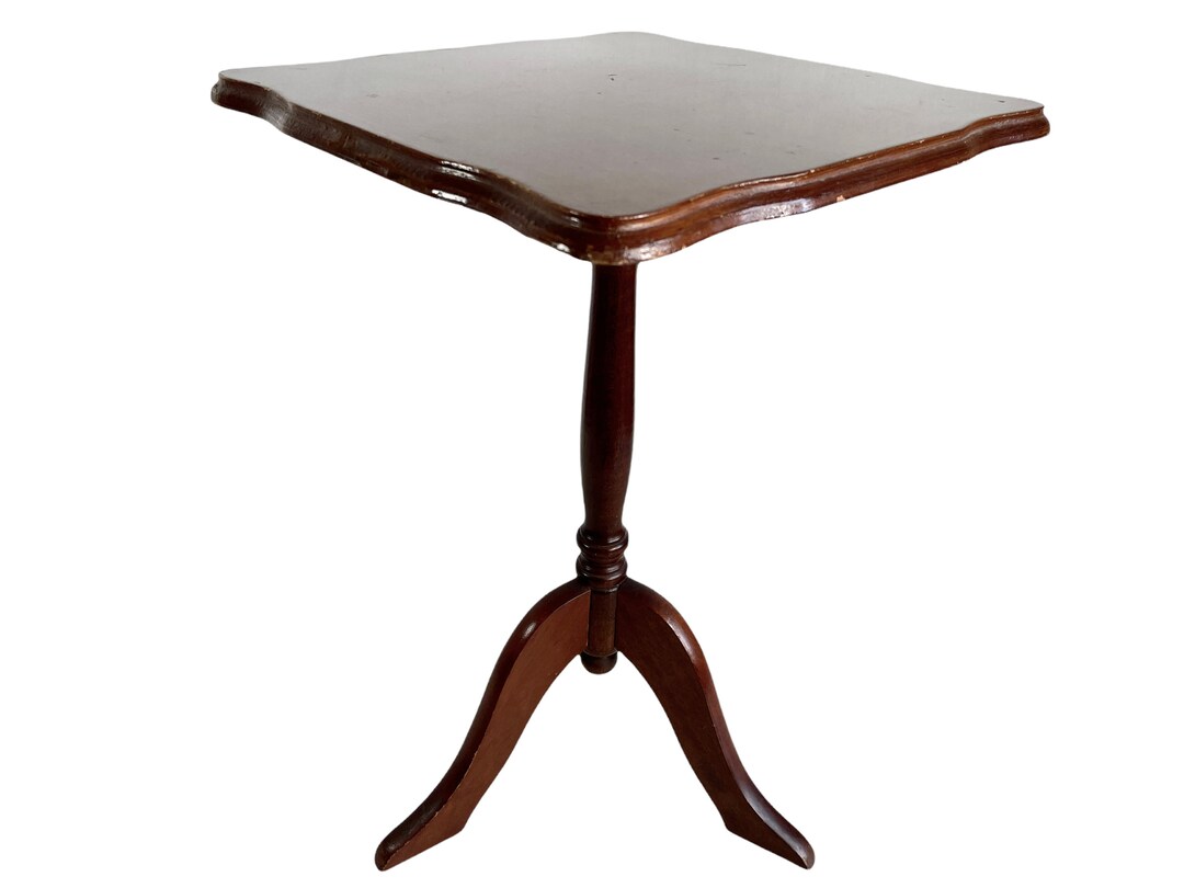 Vintage Taiwanese Small Wooden Wood Side Table Stand Plinth Flower Pot ...