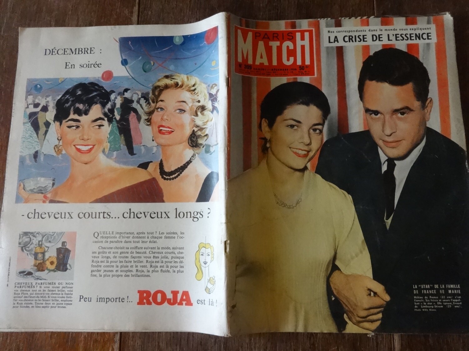 Vintage French Paris Match Magazine No 382 Helene De France Special ...
