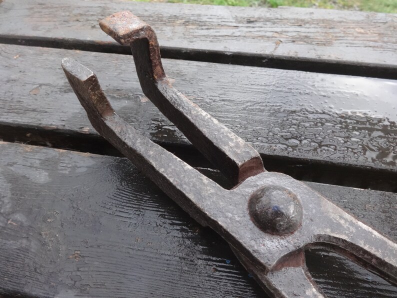 Antique French Extra Large Metal Tongs Pliers Tool Ironsmith - Etsy
