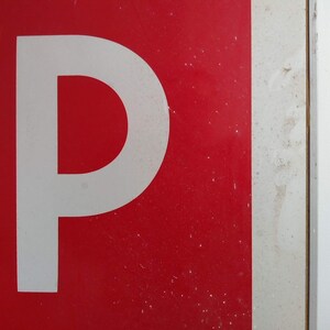 Vintage French Stop Sign Extra Large Motorway Marked Bruised Red White ...
