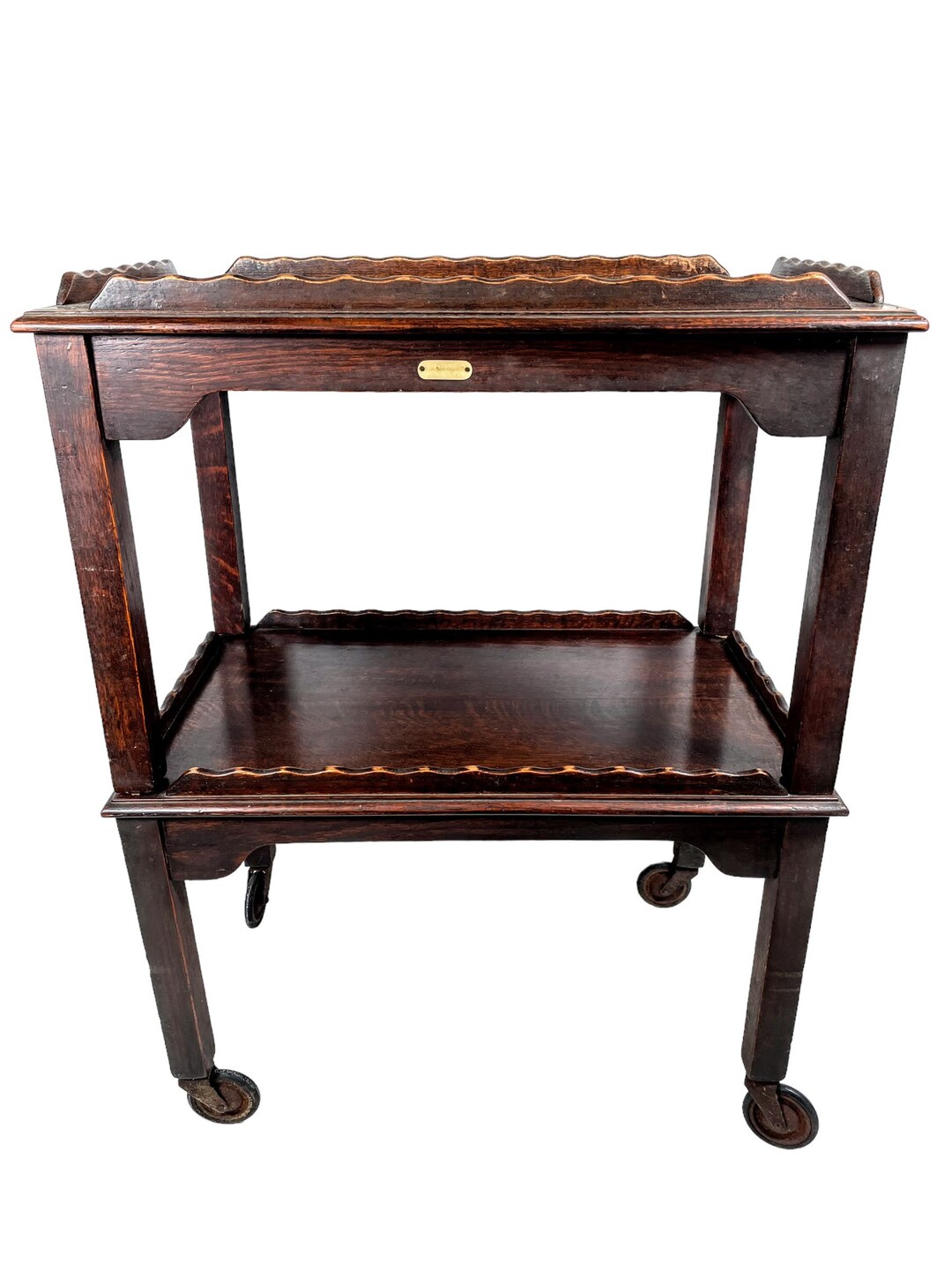Vintage French Wheeled Serving Trolley Trolly Tray Shelved Shelving ...