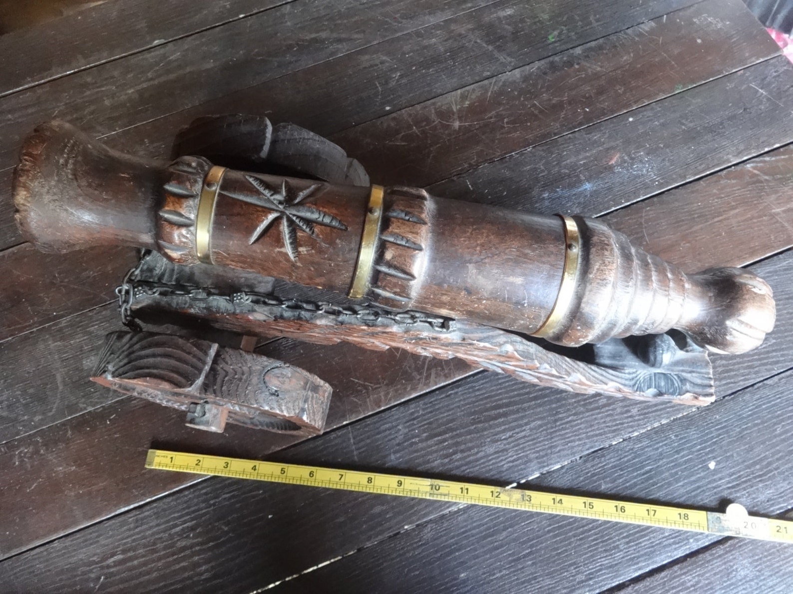 Vintage French Large Wooden Decorative Ornamental Cannon Circa 1950-60 ...