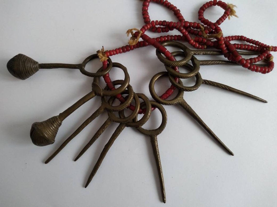 Vintage Asian Spike Bell Charm Pendant Tribal Primitive Brass | Etsy