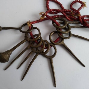 Vintage Asian Spike Bell Charm Pendant Tribal Primitive Brass With ...