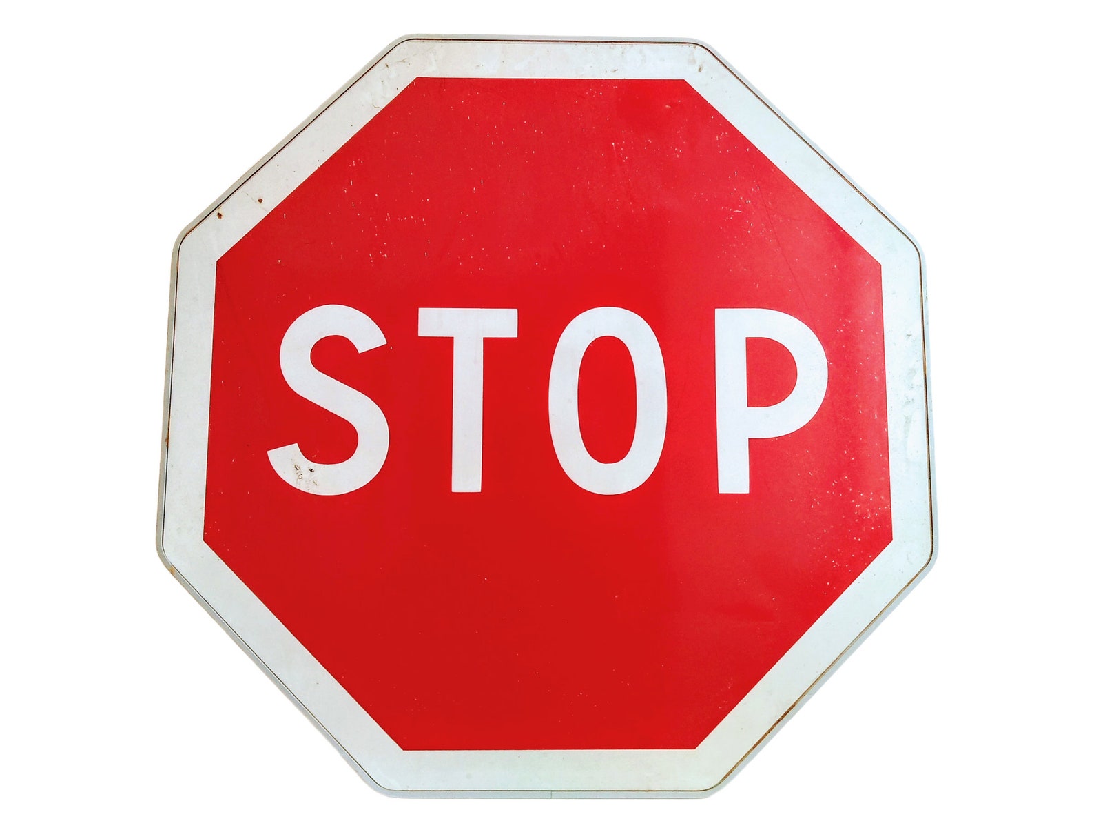Vintage French Stop Sign Extra Large Motorway Marked Bruised Red White ...