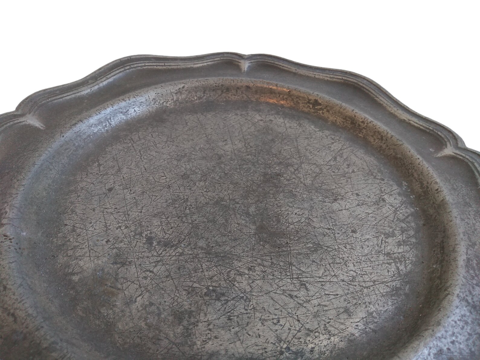 Antique French Small Pewter Dinner Plate tray charger platter | Etsy