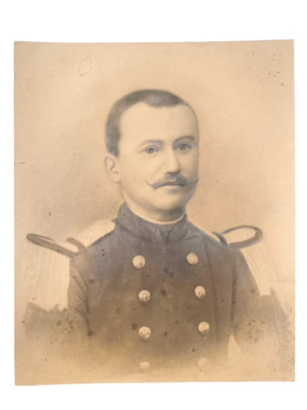 Antique French Officer Uniform Services Military Photo Portrait Photo ...