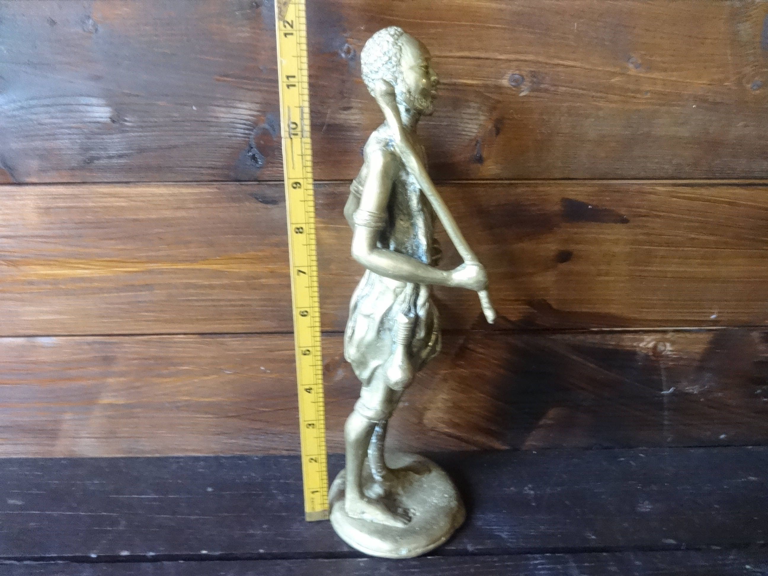 Vintage African Man Hunter Gatherer Statue Ornament Primitive Art ...