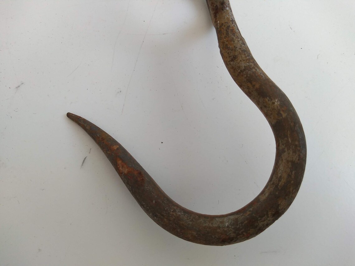 Vintage French Large Butcher Meat Kitchen Hanging Hook Rustic Rural ...