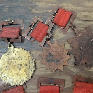 Vintage Chinese Copper Pin Badge Medal Pins Badges Medals Assorted ...