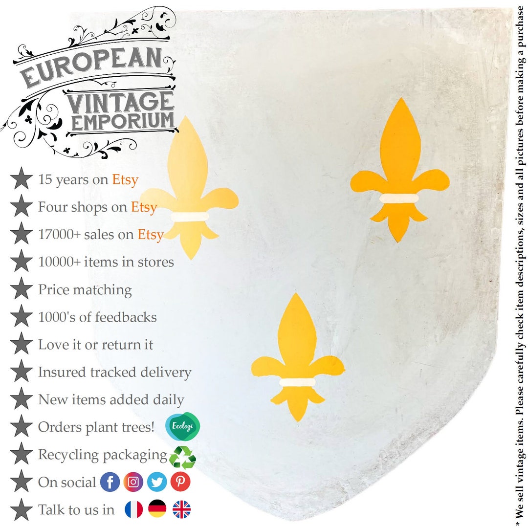 Vintage French Extra Large Wooden Shield Wall Display - Etsy