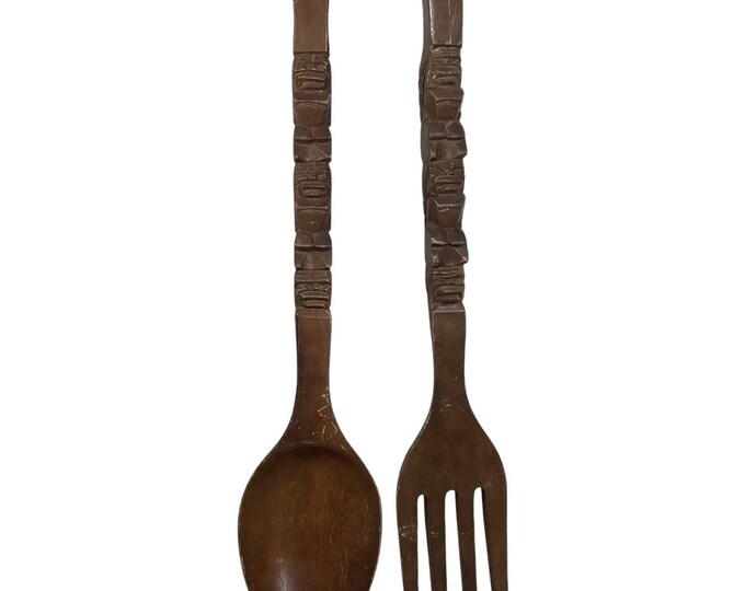 Vintage Filipino Carved Wood Wooden Giant Large Decorative Spoon and ...