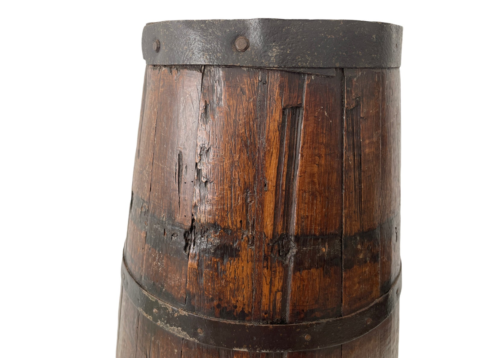 Antique French Dark Wooden Butter Barrel Churn Heavy Farmer - Etsy