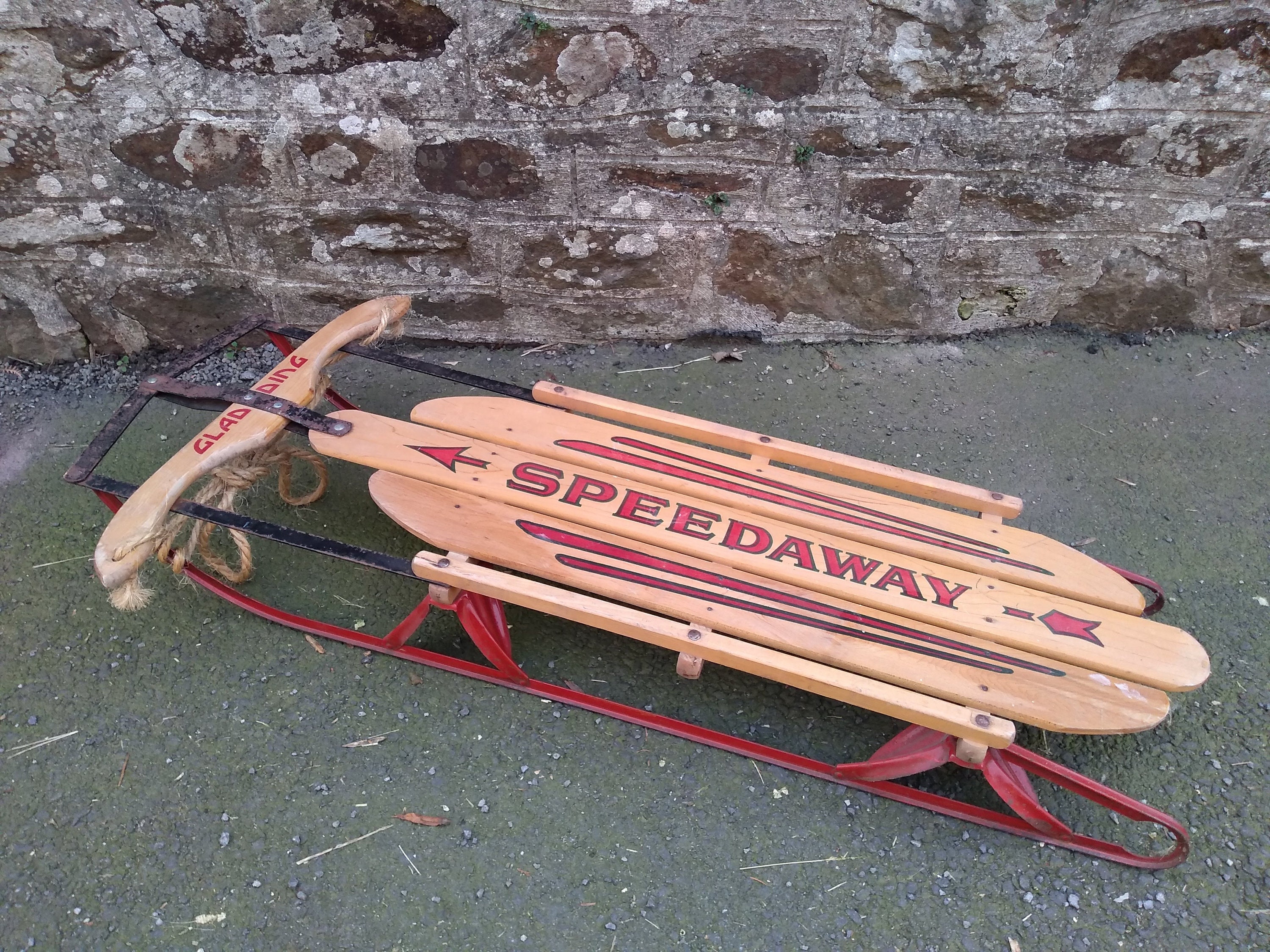 Vintage Genuine Gladding Speedaway Wood Metal Wooden Snow Sled - Etsy ...