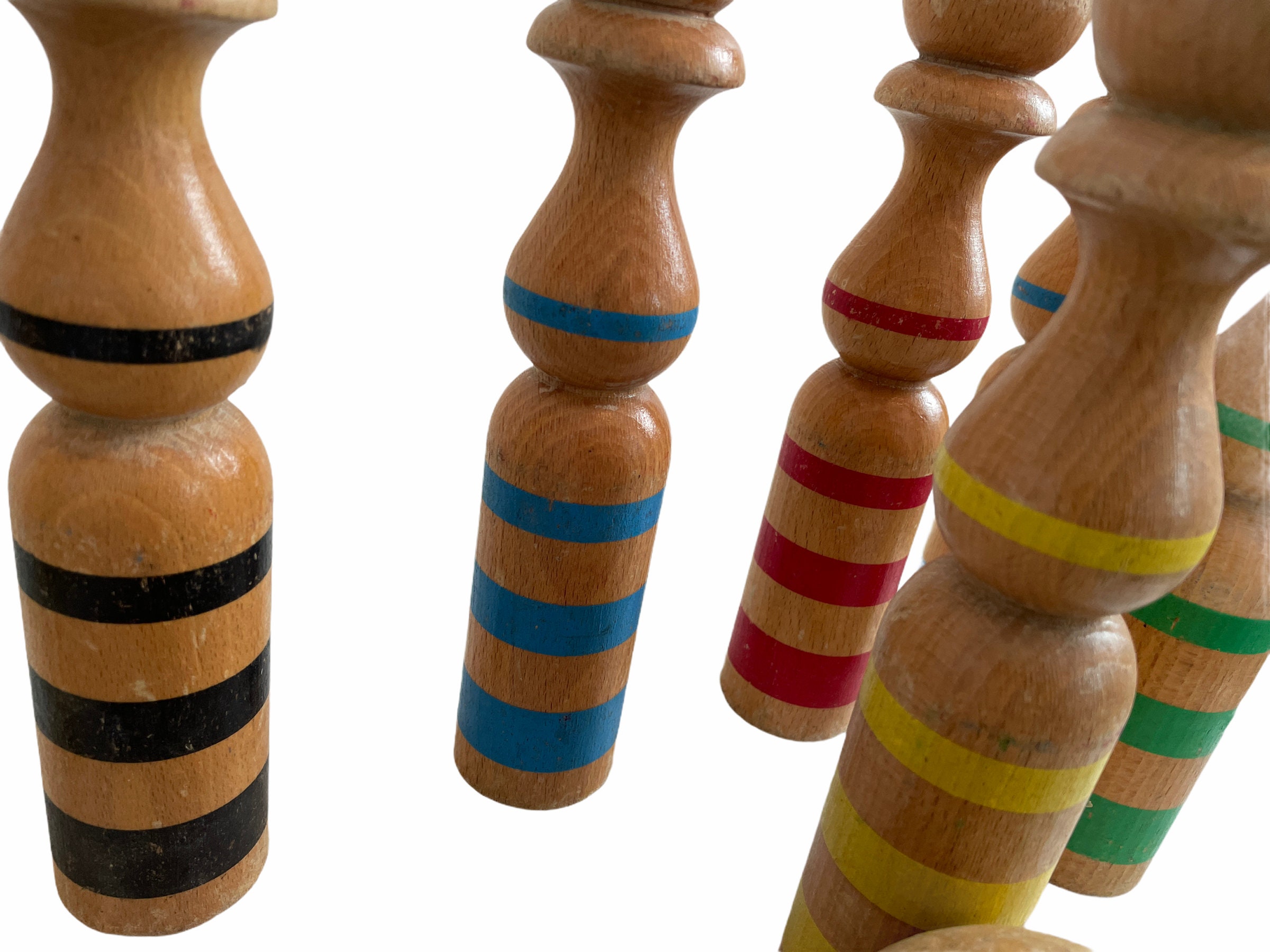 Vintage French Wooden Wood Skittles Pins Bowling Toy Toys Game - Etsy UK