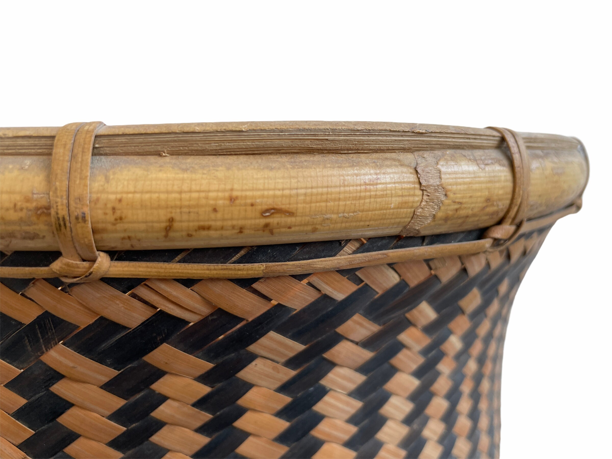 Vintage Thai Asian Traditional Woven Rice Food Basket Storage Decor ...