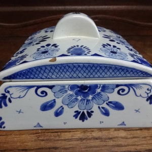 Vintage Dutch Delfts Delft Lidded Dish Butter Pat Cheese Dish Dome ...