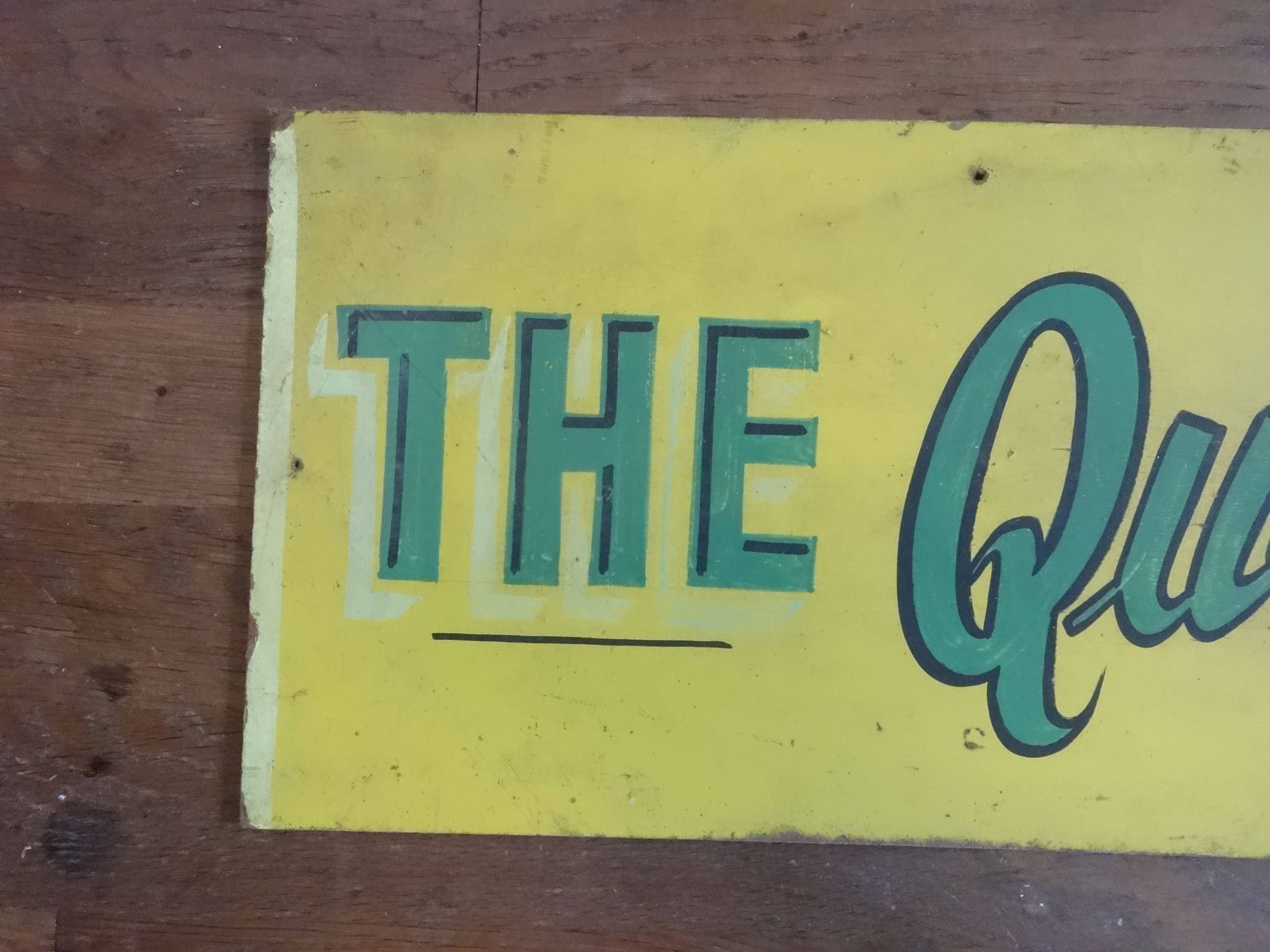Vintage English Hand Painted the Quality Shop Internal Retail Sign ...