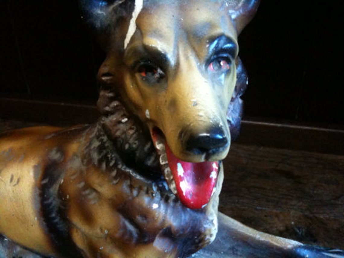 Vintage French German Shepherd Alsation Dog Large Figurine - Etsy
