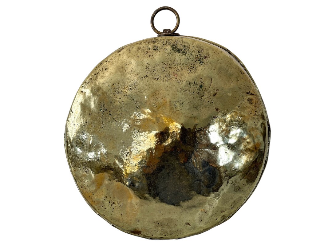 Antique French Brass Traditional Stove Frying Pan Griddle Fire Cooking ...