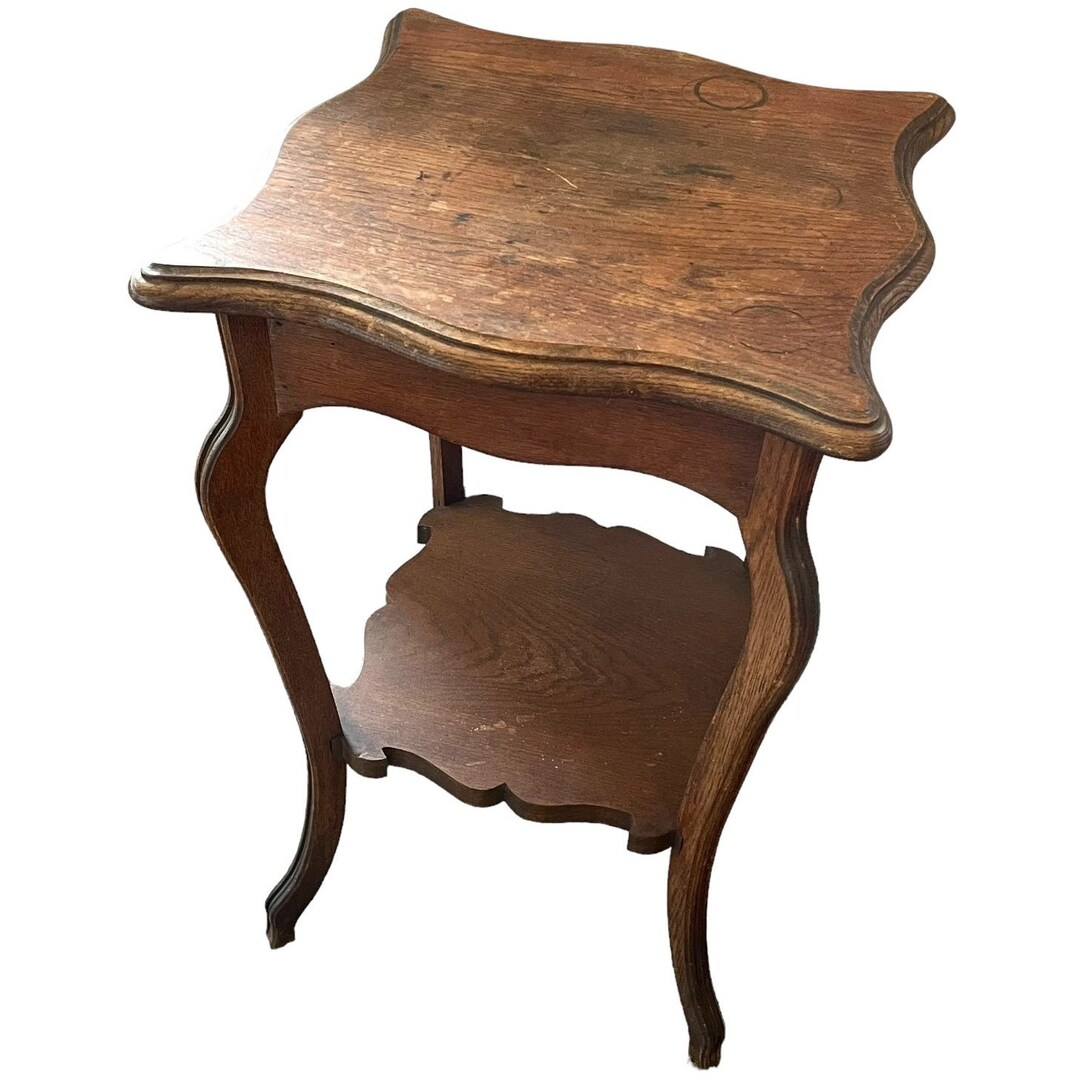 Vintage French Wooden Wood Side Table Stand Plinth Flower Pot Ornament ...