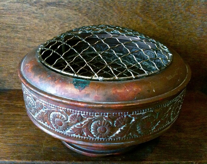 Vintage Large Copper Flower Frog / Cemetery Funeral Decor / English ...