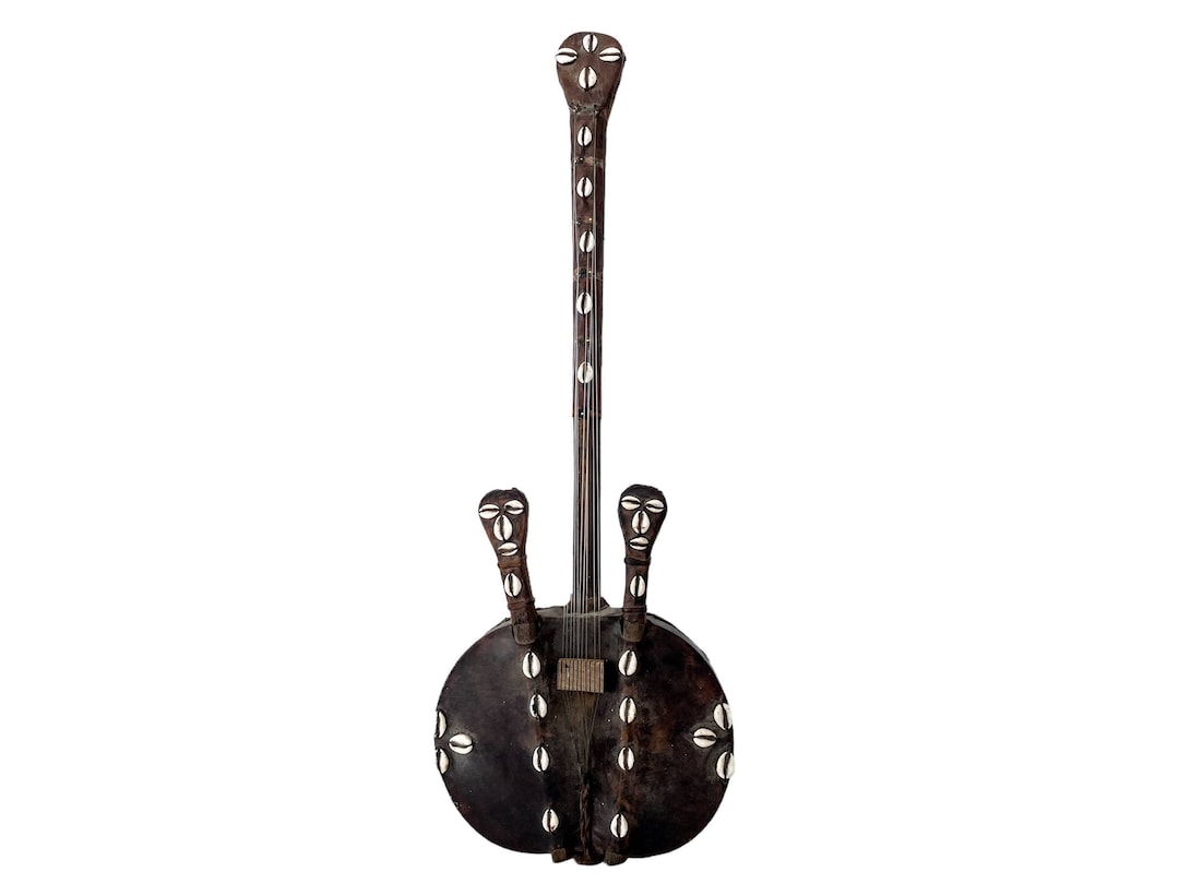 Vintage African Decorative Guitar Banjo Percussion Musical Instrument ...