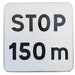 Vintage French Large White Black Stop 150m Metre Metal Roadsign Road ...