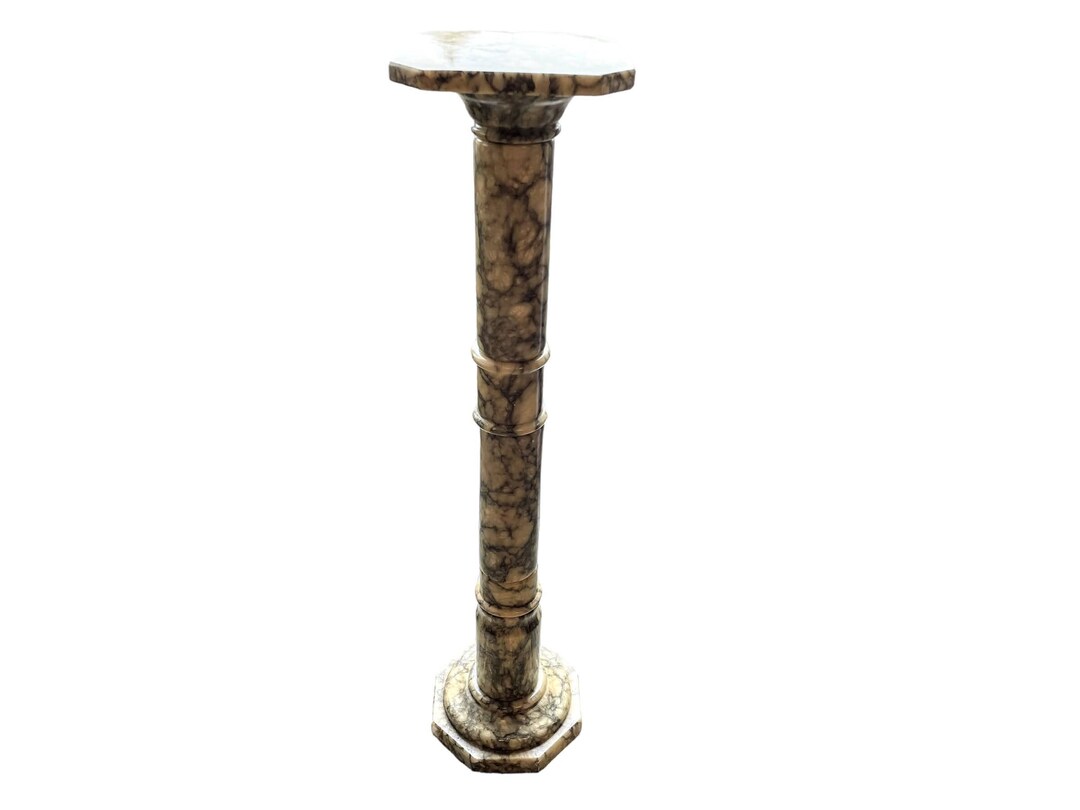 Vintage Italian Alabaster Heavy Stone Square Plinth Stand Display Shelf ...