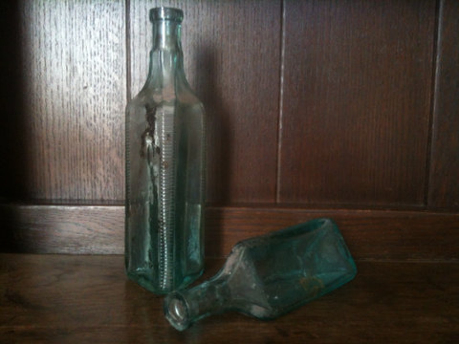 Vintage English Triangle Shaped Glass Bottles Circa 1920's - Etsy