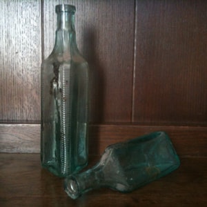 Vintage English Triangle Shaped Glass Bottles Circa 1920's / EVE of ...