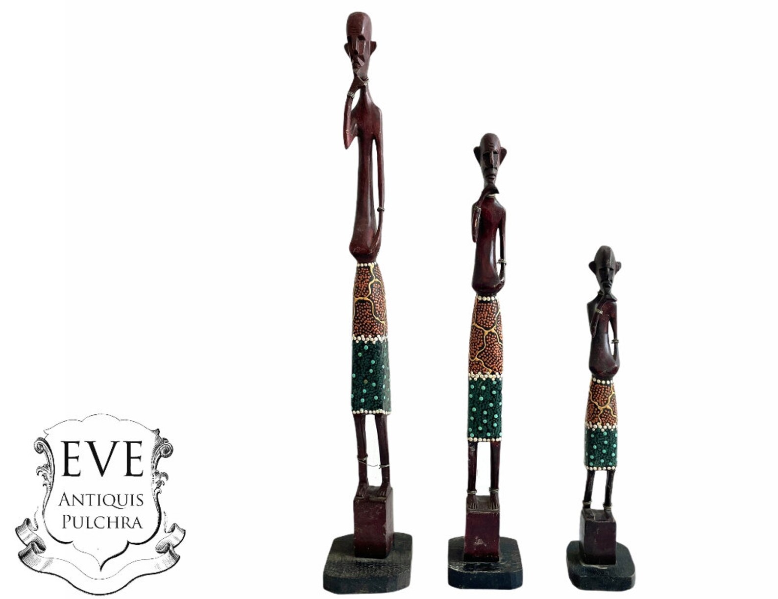 Vintage African Tall Thinking Man Figurine Statue Primitive - Etsy