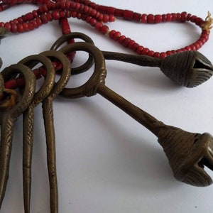 Vintage Asian Spike Bell Charm Pendant Tribal Primitive Brass With ...