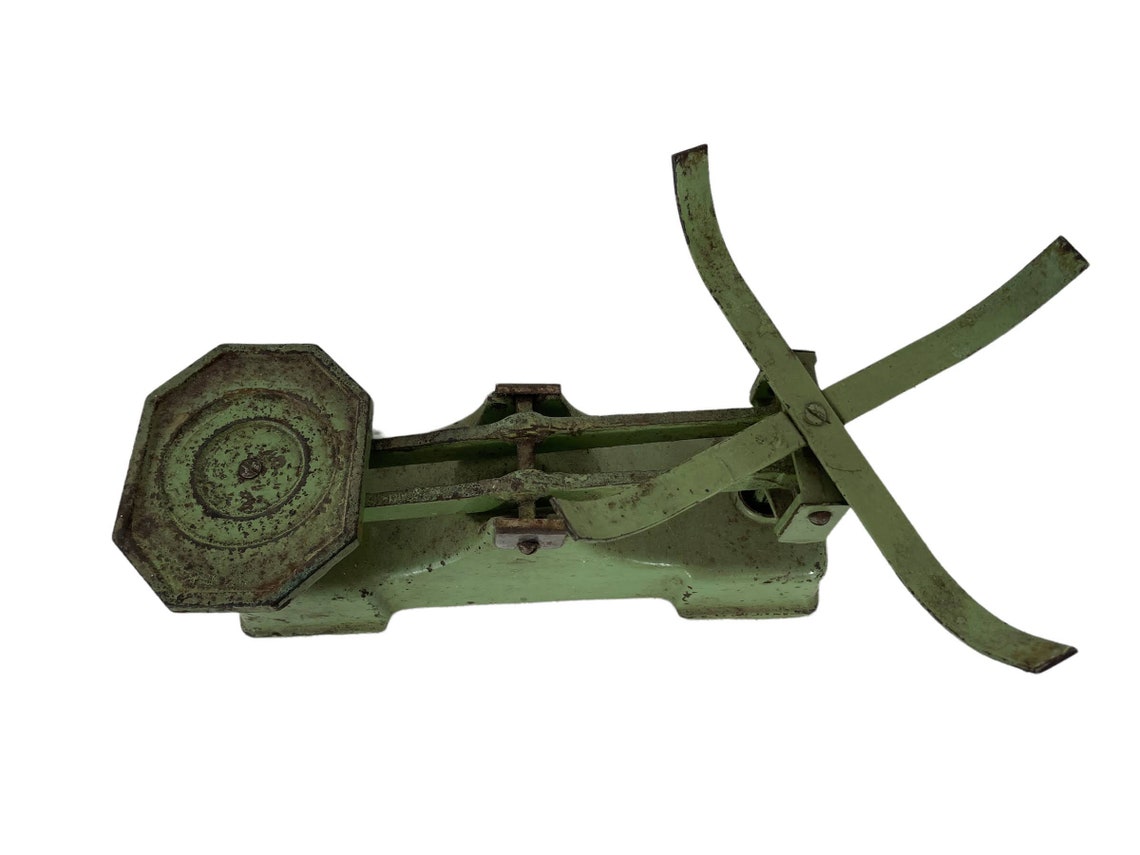 Vintage English Heavy Cast Iron Kitchen Weighing Scale With Weights ...