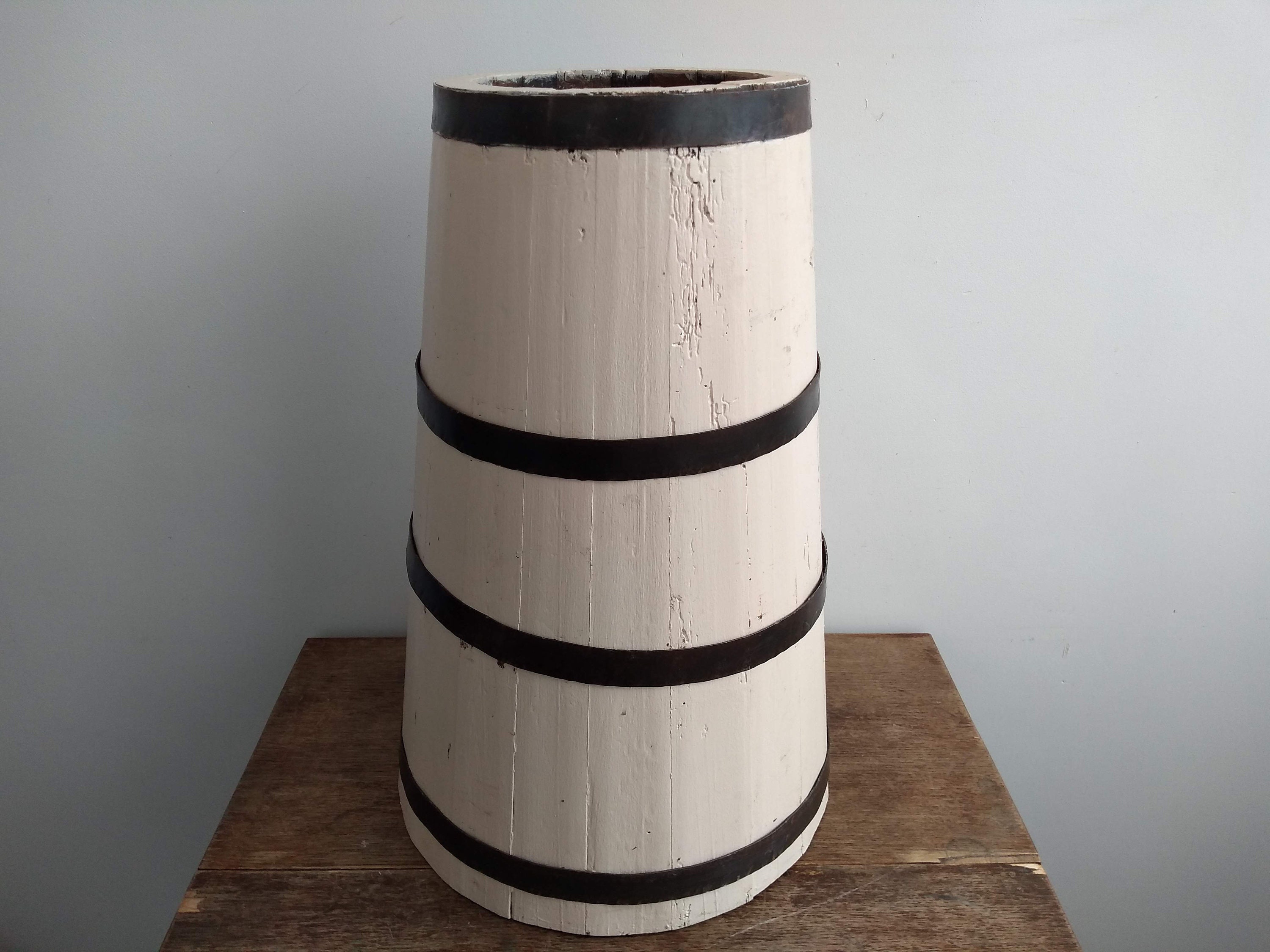 Vintage French Painted Wooden Butter Barrel Churn Heavy Farmer | Etsy