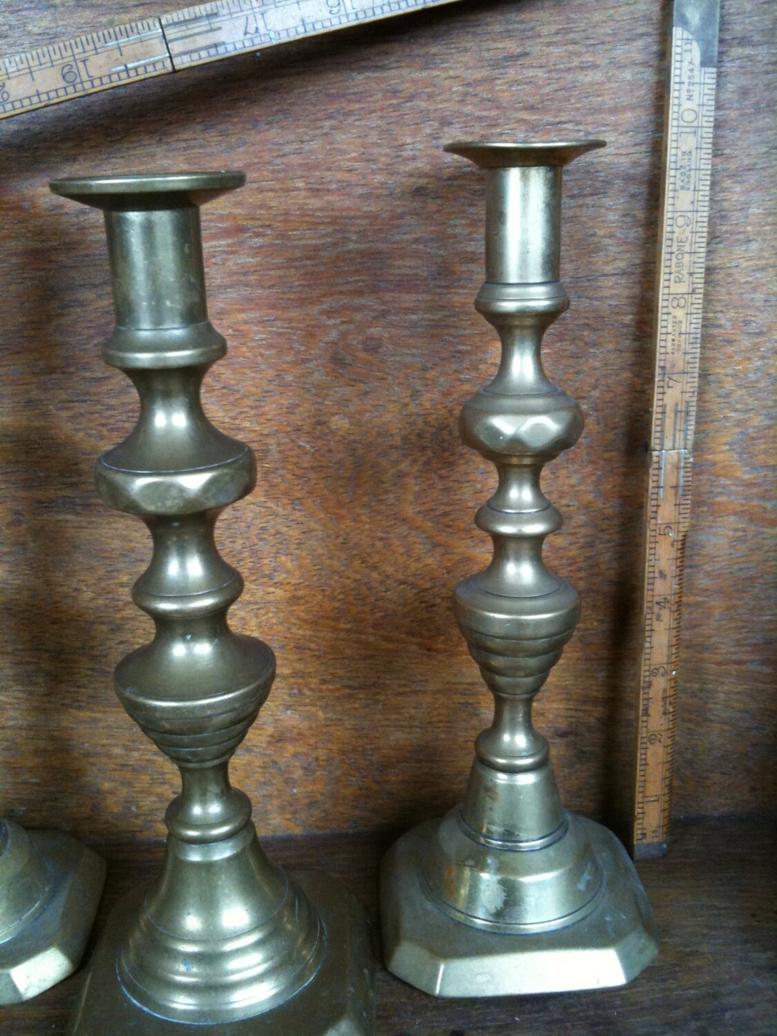 Vintage English Brass Candle Holder Candlestick Mismatched Set of Three ...