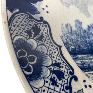 Vintage Dutch Original Blauw Delfts Handmade White Blue Extra Large ...