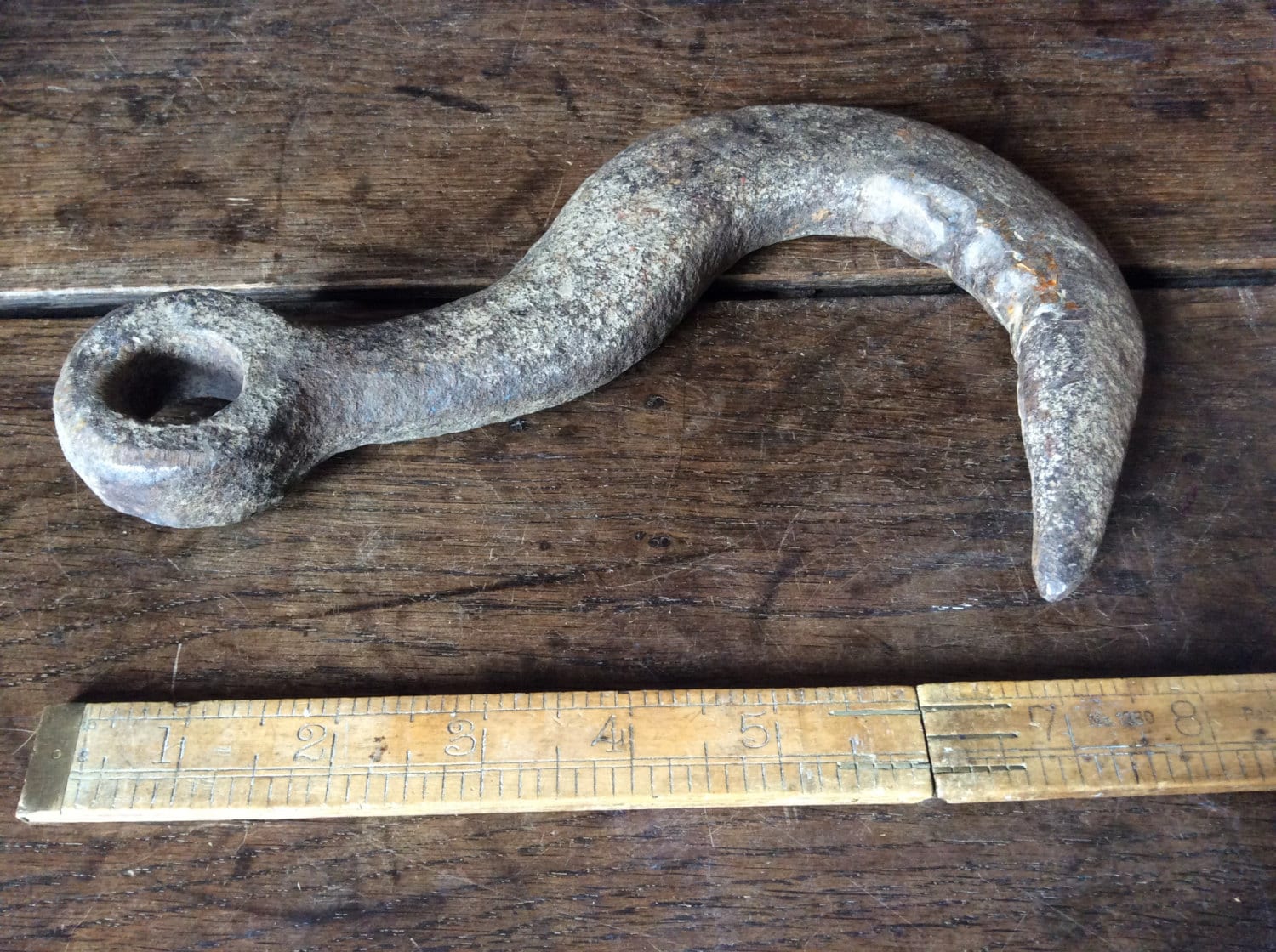 Antique French metal hook hand-hammered well pulley crane barn | Etsy