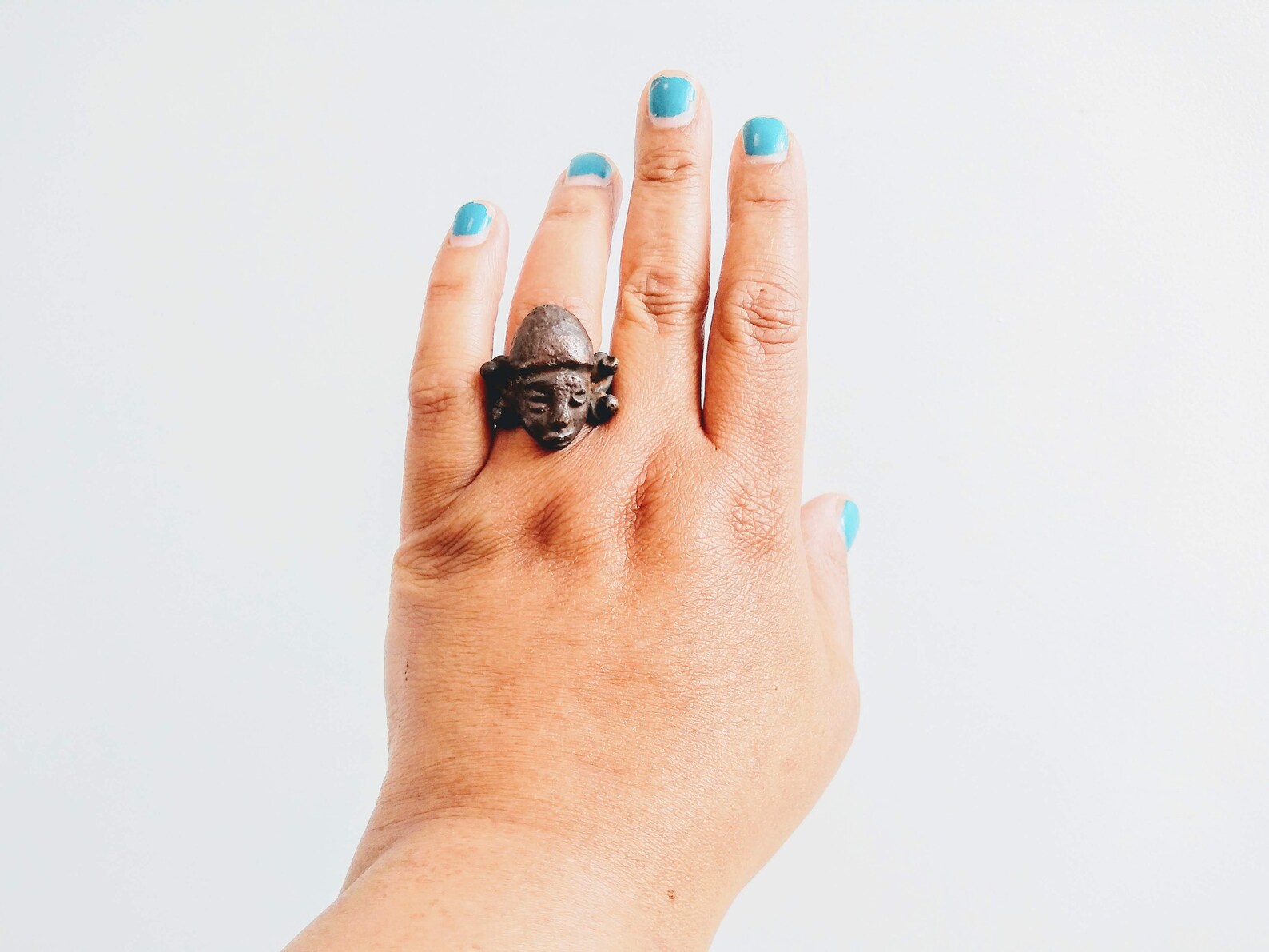 Vintage African Bronze Bust Head Face Finger Rings Primitive - Etsy