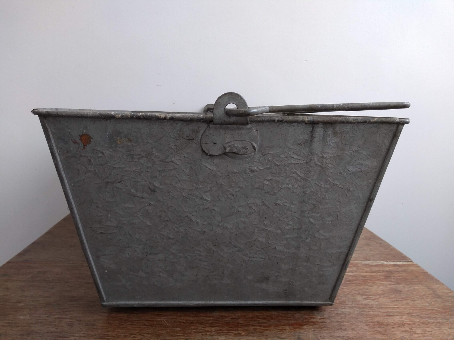 Vintage French Extra Large Handled Square Metal Galvanised | Etsy