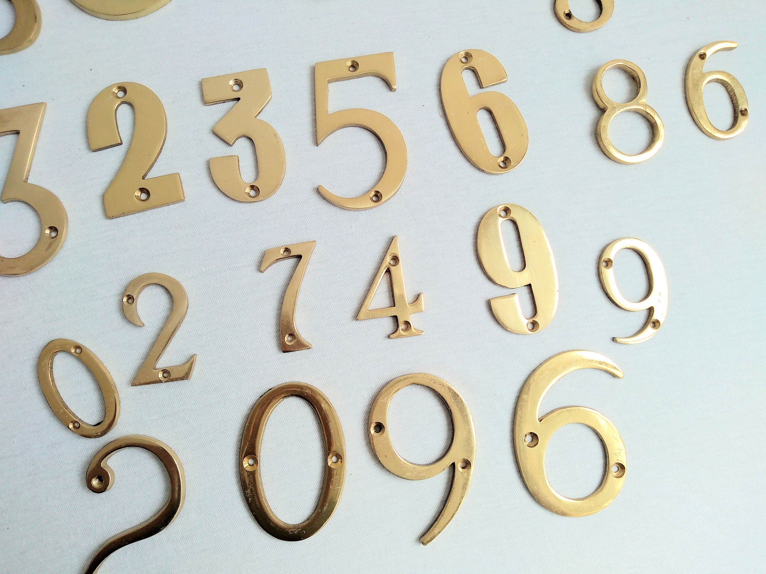 Vintage English Brass Number Letters 2 3 4 5 6 7 8 9 0 B C | Etsy
