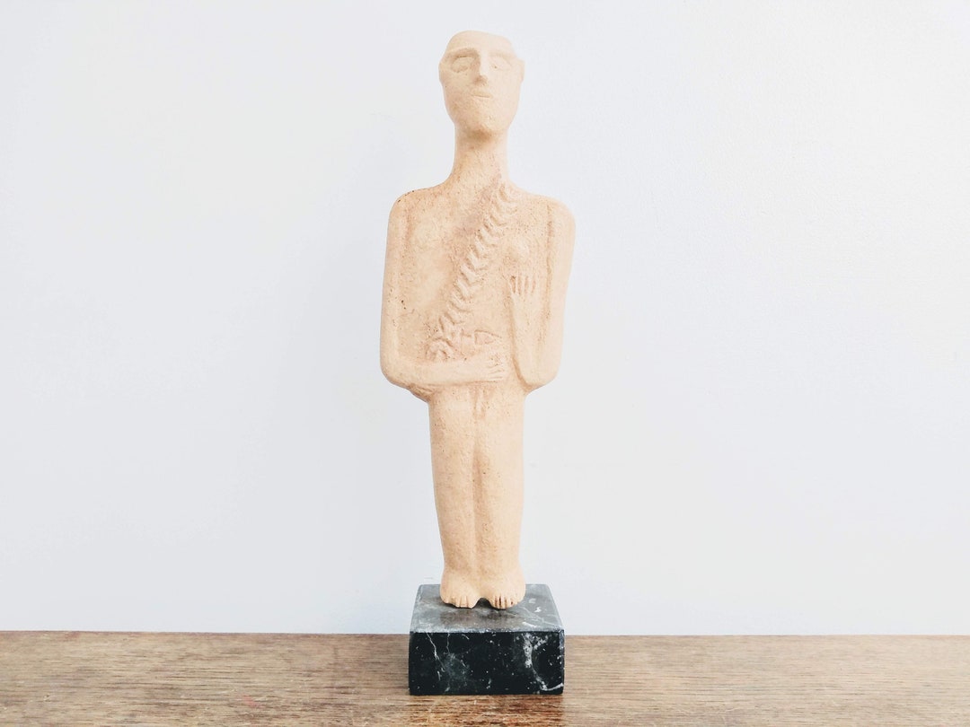 Vintage Greek Copy of Ancient Cycladic Art Sculpture Man Statue ...