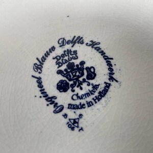Vintage Dutch Original Blauw Delfts Handmade White Blue Extra Large ...